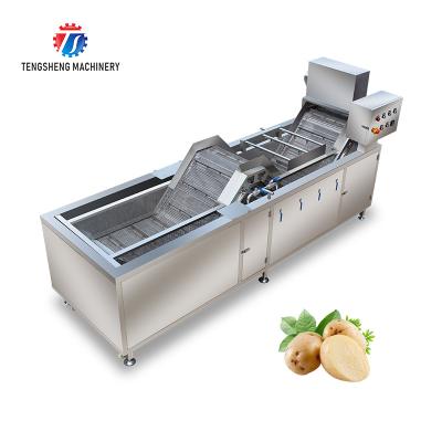 China 380V 3.5KW Stainless steel blanching machine bubble cleaning blanching equipment water bath spray equipment for sale