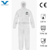 China 55gsm-70gsm Disposable Coveralls for Customized USA Market from CE Cat3 Type4/5/6 for sale