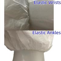 China Breathable Anti Static EN1073 White Disposable Micro Film Suit For Solid Particulates for sale