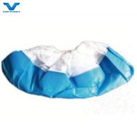 China 17 X 40cm Customized Blue PP CPE Anti Slip Disposable Shoe Cover For Food Processing for sale