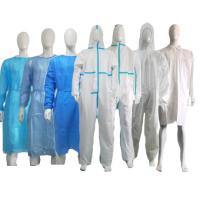 China Customizable CE Nonwoven Microporous Medical Protective Coverall With Elastic Wrist Ankle Cap Brim for sale