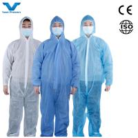 China CE Type 5 6 Nonwoven Coveralls Disposable OEM Protective Suit Blue White Orange for sale