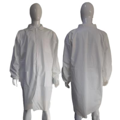 China Protective Lab Coat with Dust Resistance in Polypropylene Microporous SMS Nonwoven for sale