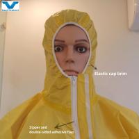 China Chemical Protection Disposable Coverall in Safety Yellow with EN14605 Standard and CE for sale