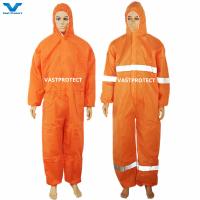 China CAT III Standard Orange SMS Microporous Disposable Coverall for Protective Clothing for sale