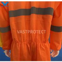 China Orange Nonwoven Disposable Coveralls with Reflective Tape and CE Type 5 6 Certification for sale