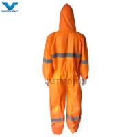 China EN1149 Coverall 56GSM Microporous USA PPE Disposable With Orange Reflective Tape for sale