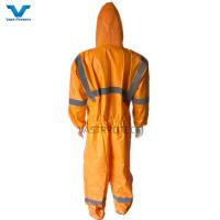 China S-5XL CE Type 5 6 Disposable Coveralls With Reflective Tape And Visible Cover for sale