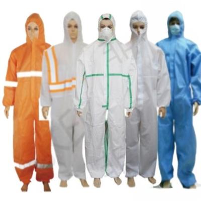 China PPE Suit Type 4 5 6 SMS PP Microporous Coveralls Industrial Safety for sale