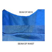 China ANSI Compliant Blue Disposable SMS Isolation Gown 120 X 140cm For Breathable Protection for sale