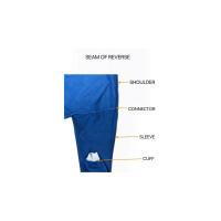 China ANSI Compliant Blue Disposable SMS Isolation Gown 120 X 140cm For Breathable Protection for sale