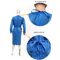 China Breathable ANSI Non Sterile Soft Disposable SMS Isolation Gown GB15979-2002 for sale