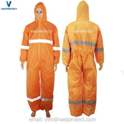 China SMS Microporous Disposable Reflective Coveralls for Initial Payment and Overall Style for sale