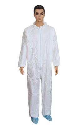 China Disposable Nonwoven Microporous Shirt Collar Coveralls Without Hood for US Currency for sale