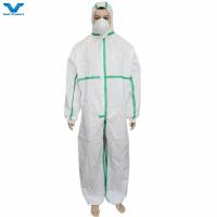 China Overall Style Protective Clothing Disposable Coveralls with Double/Singer Flap Zipper for sale