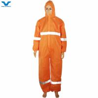 China White Orange SMS Microporous Sf Mf Disposable Coveralls with Reflective Stripes and Hood for sale