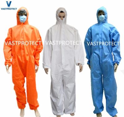 China Asbestos Removal Overalls SMS Microporous Type 5/6 Disposable Coveralls Label Accessories for sale