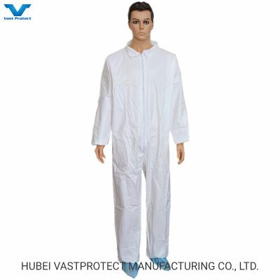 China All In One Nonwoven SMS Microporous Disposable Coveralls With Open Ended Wrists Ankles for sale