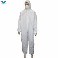 China 55000pcs per 40Q PPE Safety Workwear Disposable PP Nonwoven Coverall with Hood Coveralls for sale