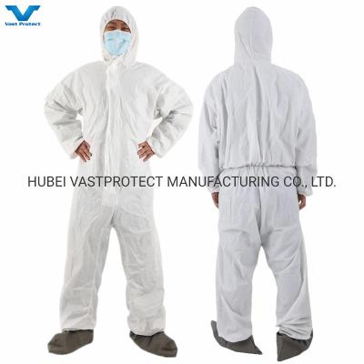 China Anti-Slip Grey Bootcover Disposable Coverall for Male Workers in Stress Environments for sale