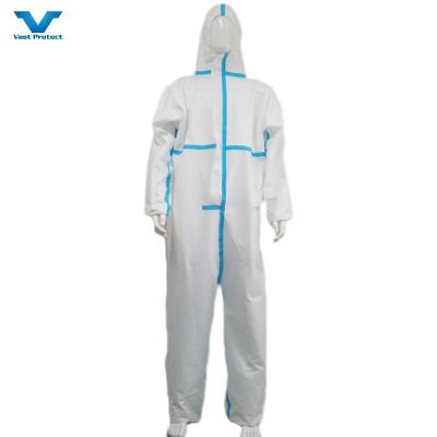 China Light Chemical Protective Clothing CE Type4/5/6 Cat3 Microporous Waterproof PPE Coveralls for sale