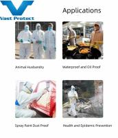 China PP PE 55GSM Hooded Disposable Protective White Tyvek 400 Coveralls with Customization for sale