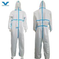 China Customization Type4/5/6 En14126 Heat Sealed Tape Seam Disposable Protective Coveralls for sale