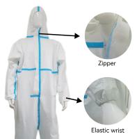 China Customization Type4/5/6 En14126 Heat Sealed Tape Seam Disposable Protective Coveralls for sale