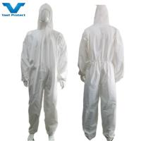 China Waterproof Comfortable Anti Spray PP PE Coveralls For White Safety Product Type 5 6 for sale