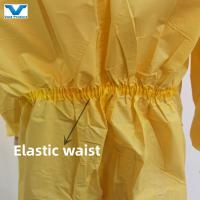 China Yellow Disposable Protective Chemical Overall CE Coveralls without Shoe Cover OEM/ODM for sale