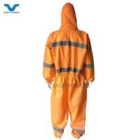 China USA Market Orange Disposable Coveralls with Reflective Tape and CE Type4/5/6 Certification for sale