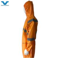 China S-5XL Size Microporous Waterproof Type5 6 Disposable Orange Coveralls with Reflective Tape for sale