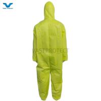 China Yellow Chemical Proof ISO Hooded Disposable Coveralls OEM Industrial Customization for sale