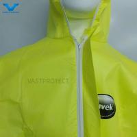 China Yellow Chemical Proof ISO Hooded Disposable Coveralls OEM Industrial Customization for sale