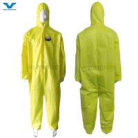 China Fully Closed Type4 Microporous Chemical Proof Industrial Yellow Protective Coveralls for sale