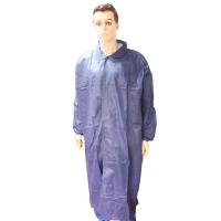 China White Blue Disposable SMS Lab Coats With Zipper Closure And Guarantee Period Two Years for sale