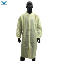 China White Blue Disposable SMS Lab Coats With Zipper Closure And Guarantee Period Two Years for sale