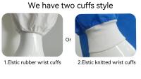 China 30-50GSM Microporous/SMS/PP Protective Medical Lab Coat with Buttons/Zipper/Magic Tape for sale