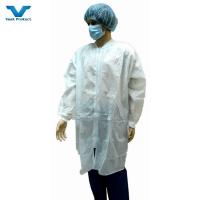 China Waterproof Nonwoven Lab Coat Uniform For Workwear Visitor Closure Zipper OEM Accepted for sale