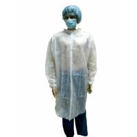 China 30GSM-50GSM Non Woven White Lab Coat For Food Industry Visitors Personalized Design for sale