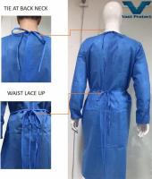 China Adult Disposable SMS Isolation Gown Waterproof Strong Anti Static Protection Comfortable Fit for sale