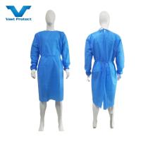 China Disposable Surgical Gown VPT-501 Soft Blue Protection Fluid Proof Anti Static Adequate Supply for sale