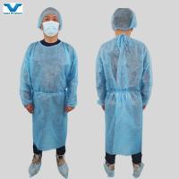 China Soft Anti Static SMS/PP/PP PE Isolation Gowns Adequate Supply in Blue Logo Printing Available for sale