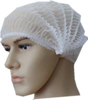 China Biodegradable Non Woven PP Double Elastic Disposable Strip Clip Mob Cap for sale