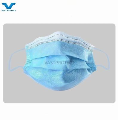 China ISO13485 Disposable Dust Mask Blue Earloop Type iir Layers 3 Ply for sale