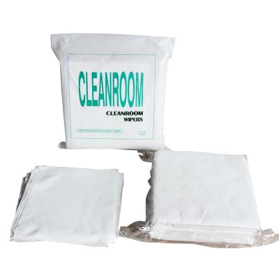 China Lint Free 100% Polyester Double Knit Cleanroom Wipers 23*23 Cm Laser Sealed Waterproof for sale