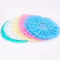 China White Blue Red Pink Hair Elastic Nonwoven PP Disposable Hairnet Round Bouffant Cap Waterproof for sale