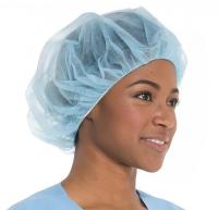 China Nonwoven PP Round Bouffant Cap For Food Industry And White Blue Red Pink Hair Elastic for sale