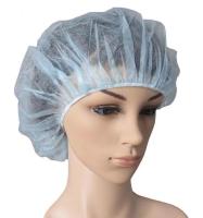 China Nonwoven PP Round Bouffant Cap For Food Industry And White Blue Red Pink Hair Elastic for sale