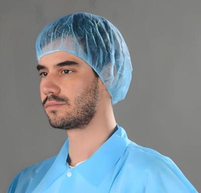 China Disposable Nonwoven Round Crimped Pleated Strip Mop Cap For Hotel Shower Bathing for sale